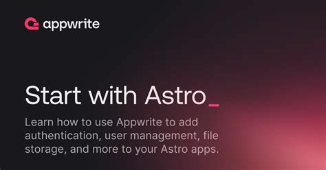 Start With Astro Docs Appwrite