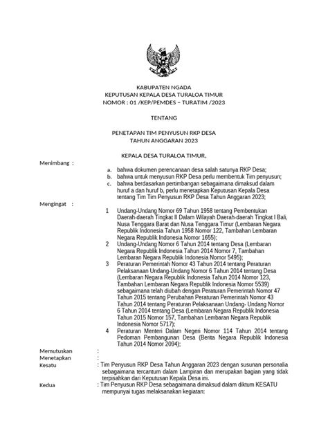 04 Sk Tim Penyusun Rkpdes 2021 Pdf