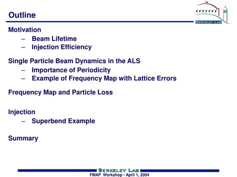 ppt frequency map calculation for the advanced light source david