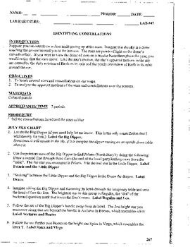 Identifying Constellations Lab By Scott Baitz TPT
