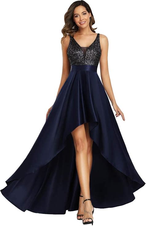 Ever Pretty Asymétrique Robe De Soirée Bal Longue Femme Paillettes Col