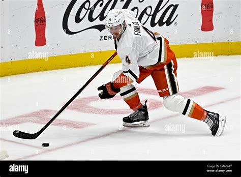Anaheim Ducks Defenseman Cam Fowler Controls The Puck During The Third