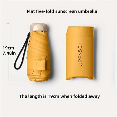 Sun Umbrella Womens Mini Five Fold Sunscreen Uv Protection Small And