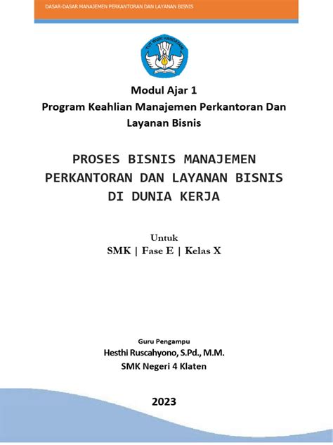 Modul Ajar 1 Dasar Dasar Mplb Pdf