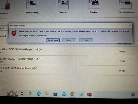 this keeps happening when i m trying to get into access i already did