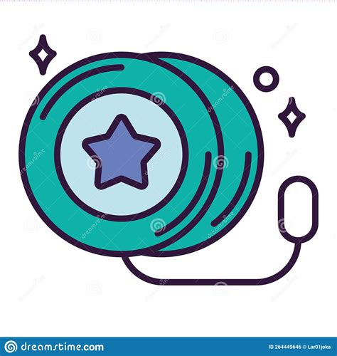 Cute Yoyo Drawing Clipart Sticker Sketch For Coloring Cartoon Vector