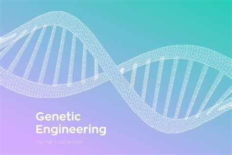 Dna Sequence Concept Binary Code Human Genome Wireframe Digital Dna Molecules Structure Mesh