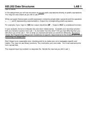 Lab2 Recursion Pdf 605 202 Data Structures LAB 1 Use Of Stacks In