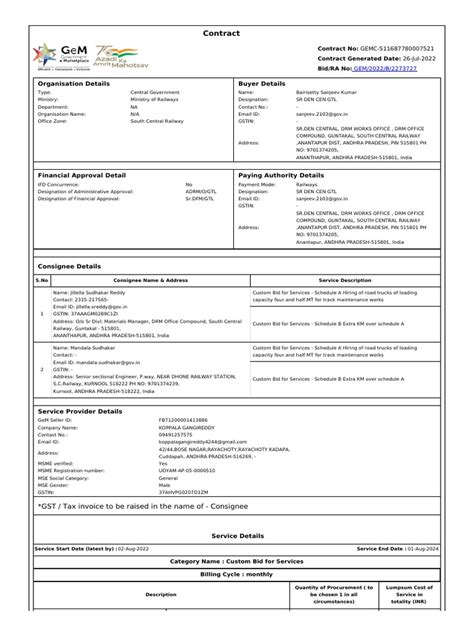 Contract Order 26072022 Download Free Pdf Procurement Service