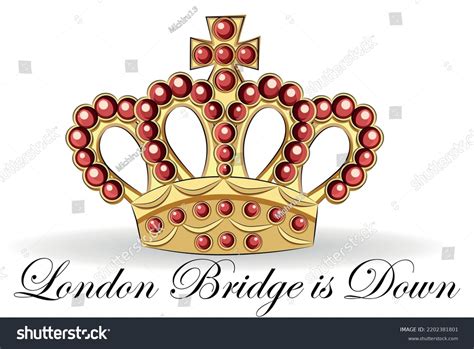 London Bridge Collapsed Queen Elizabeth Ii Stock Vector Royalty Free