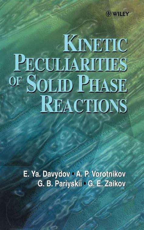 Kinetic Peculiarities Of Solid Phase Reactions Hardcover