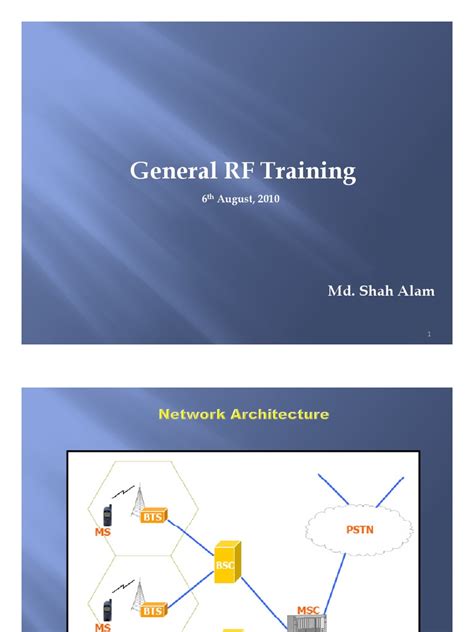 General Rf Training Md Shah Alam Pdf Antenna Radio Cellular Network