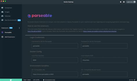 enable cloud native log observability with parseable docker