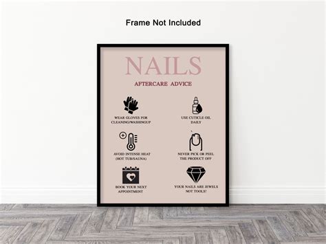 Nails Aftercare Advice Poster Manicure Print T For Fashionista Chic