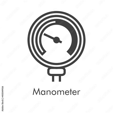 Icono De Manómetro En Lineas De Color Gris Stock Vector Adobe Stock