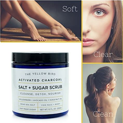 Natural Activated Charcoal Body And Face Scrub Exfoliating Dead Sea Salt