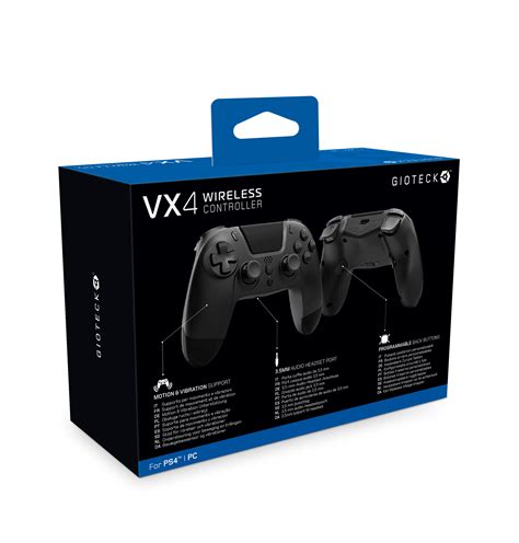 Gioteck Vx4 Wireless Controller For Ps4 Pc Black