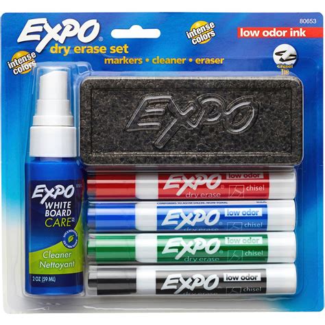 Expo Whiteboard Marker Pens Chisel Tip Starter Set 6 Pack Woolworths