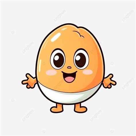 귀여운 계란 물린 캐릭터 팔을 벌려 일러스트 마스코트 미술 배경 만화 Png 일러스트 및 이미지 에 대한 무료 다운로드 Pngtree