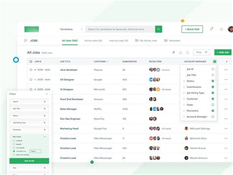 Applicant Tracking System Redesign Dashboard Design Template Login