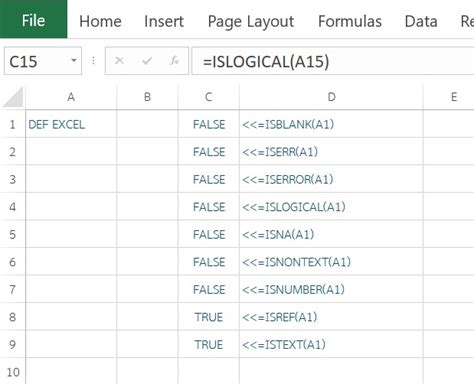 Is Function Def Excel