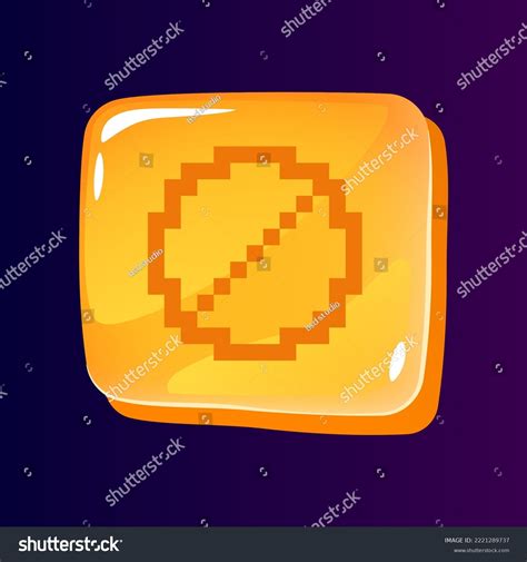 Stop Sign Glossy Ui Button Pixelated Stock Vector Royalty Free