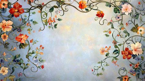 Elegant Floral Border Design Pastel Background Soft Colors Vintage
