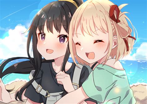 Nishikigi Chisato And Inoue Takina Lycoris Recoil Drawn By Hananoyo