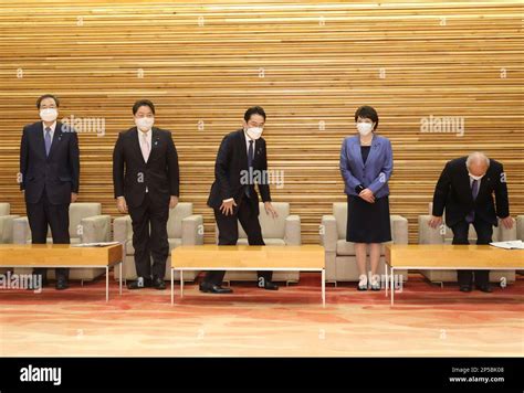 Japans Prime Minister Fumio Kishida Attends A Cabinet Meeting At The