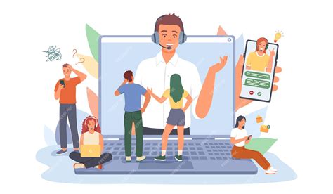 Premium Vector Different Clients Talking And Asking Virtual