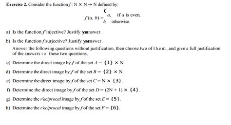 Solved Exercise Consider The Function F NNN Defined By Chegg Com