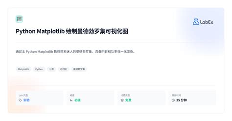 使用 Python Matplotlib 进行曼德勃罗集可视化 Labex 使用 Python Matplotlib 进行曼德勃罗集可视化 Labex