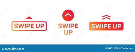 Swipe Up Arrow Vector Icon Social Media Story Drag Button Sign Action