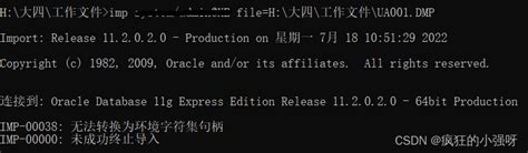 Oracle导入出错imp 00038 无法转换为环境字符集句柄 Csdn博客