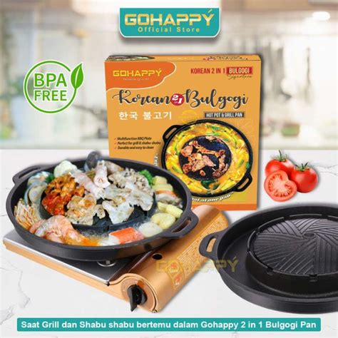 Jual Gohappy Bulgogi Pan 2 In 1 Panci Grill GHK39 Steamboat Shabu Suki