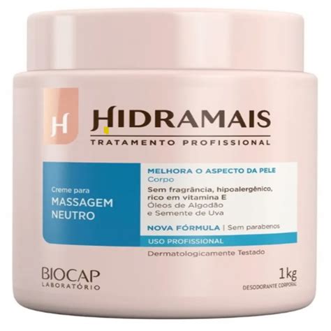 Creme Corporal Para Massagem Hidramais Tratamento Profissional Neutro