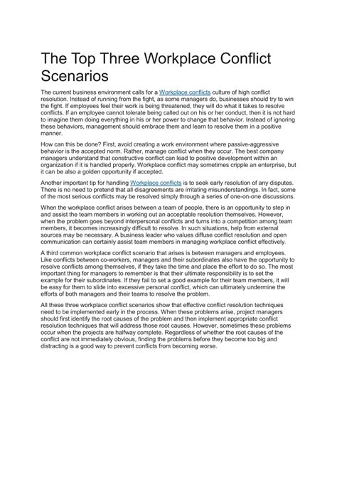 Work Scenario Examples Worksheets
