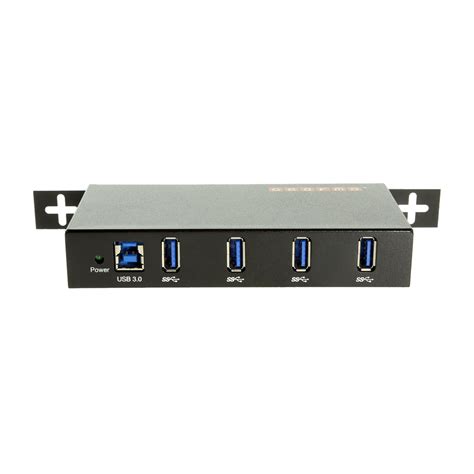 Usb 30 4 Port Rugged Industrial Din Rail Mount Hub Wpower Adapter