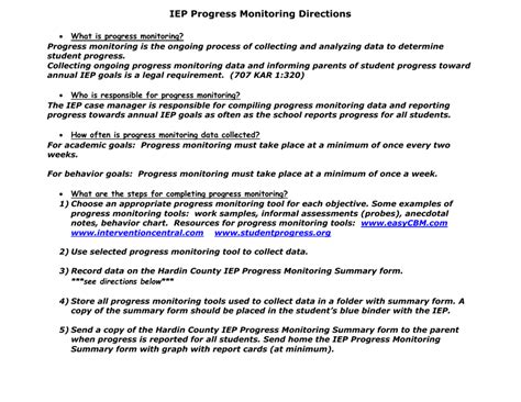 Iep Progress Report Examples Printable Forms Free Online