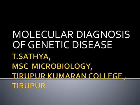 Molecular Diagnosis Of Genetic Disease Ppt For Students