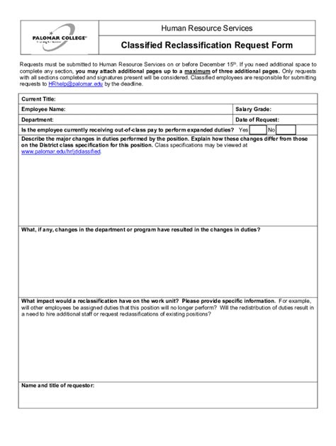 Fillable Online Classified Reclassification Request Fax Email Print
