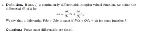 Solved Definition If H X Y Is Continuously Differentiable