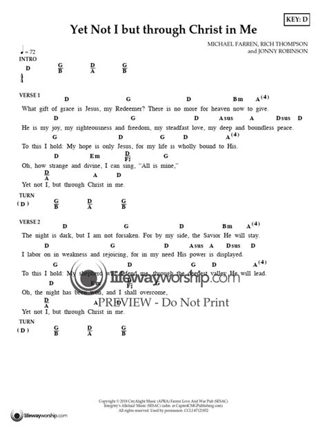 Yet Not I But Through Christ In Me Pdf Song Structure Copyright Law
