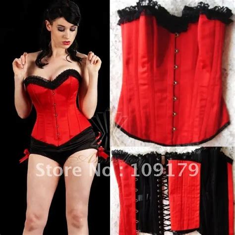 Annzley Corset Custom Sexy Black Lace Fashion Lingerie Red Hourglass