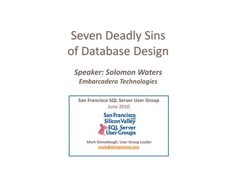 microsoft sql server seven deadly sins of database design pdf