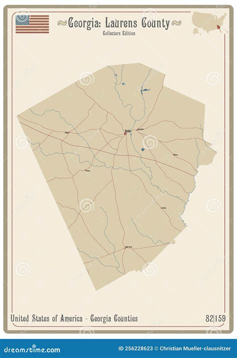 Map Of Laurens County In Georgia Stock Vector Illustration Of Colors
