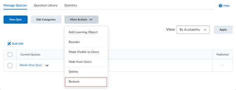Create And Configure A Quiz Brightspace