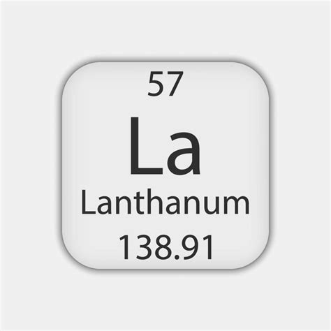 Lanthanum Symbol Chemical Element Of The Periodic Table Vector Illustration 13052130 Vector