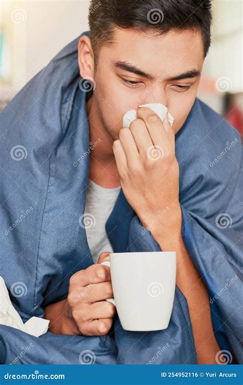 Theres No Way Im Going To Work Today A Young Man With A Cold