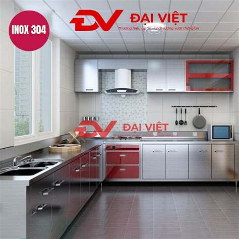 Hệ Tủ Bếp Khung Inox Chữ U 6m Cơ Khí Đại Việt